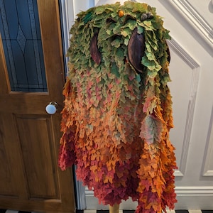 Fabric Leaf Cloak With Leather Leaves and Fungi Details Hip Length - Etsy