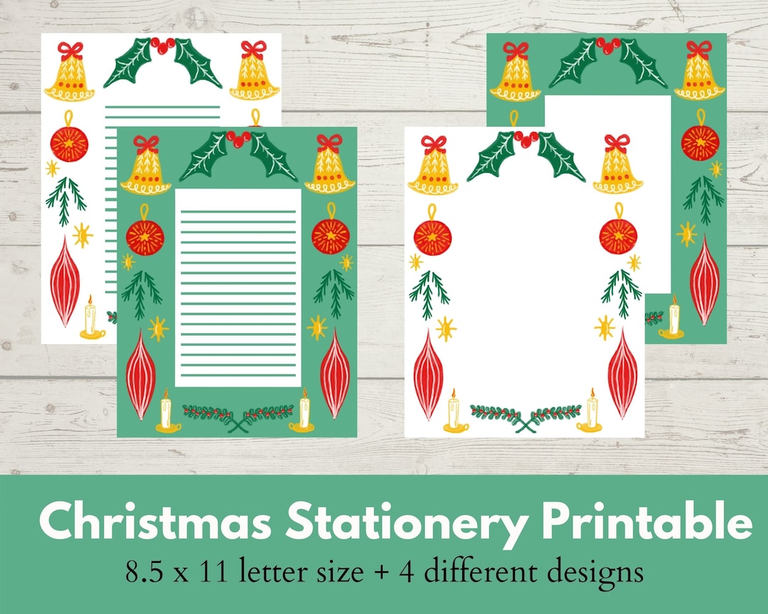 Printable Christmas Stationery Paper Set - Etsy
