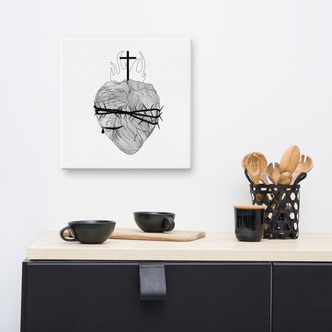 Sacred Heart Wall Art / Sacred Heart Art Print / Catholic Wall Art ...