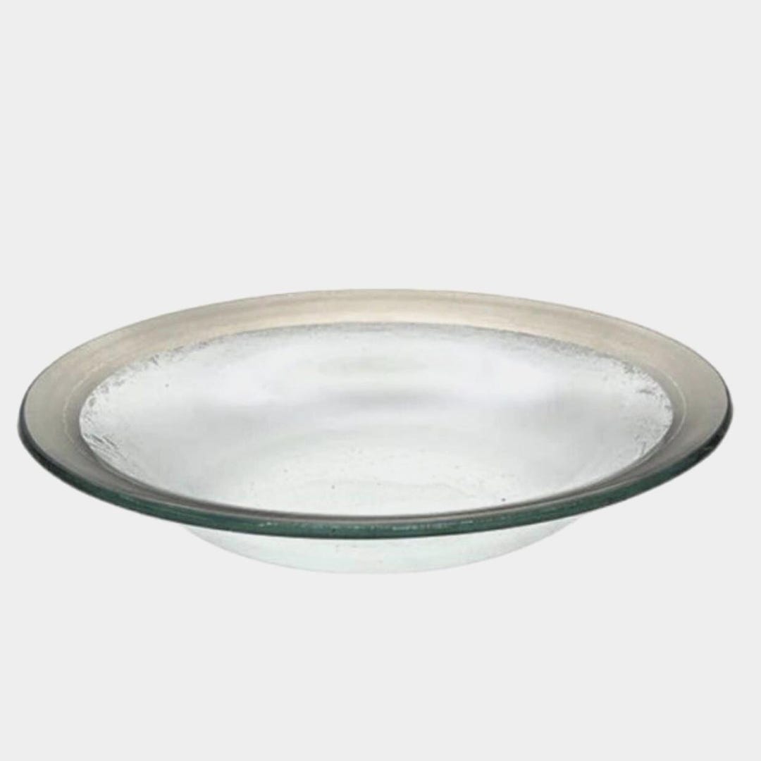 Annieglass 2 Plates Roman Antique Platinum Dinnerware 9” Vintage Signed ...