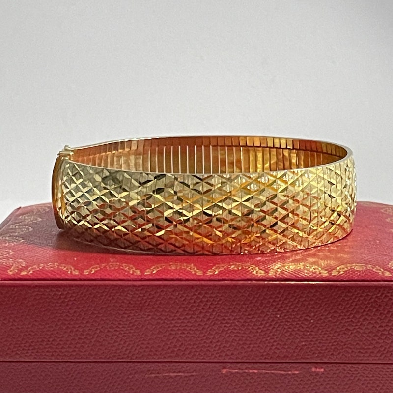 Wide Gold Omega Bracelet - Etsy