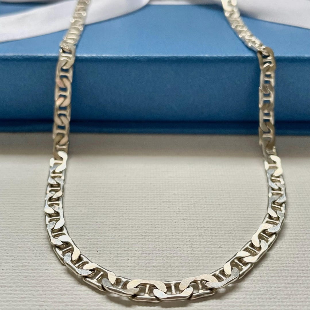 Mariner Link Chain Necklace Heavy 925 Solid Sterling Silver Italy ...