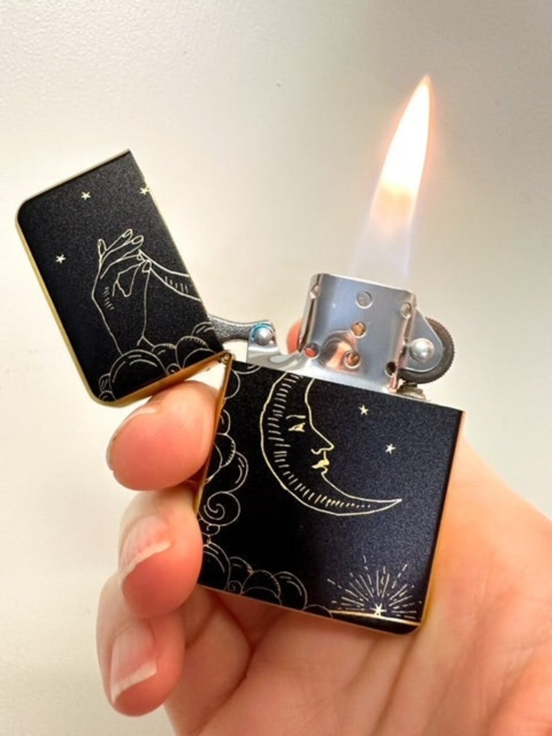 Moon Lighter, Tarot Lighter, Esoteric Lighter, Windproof Flip Top ...
