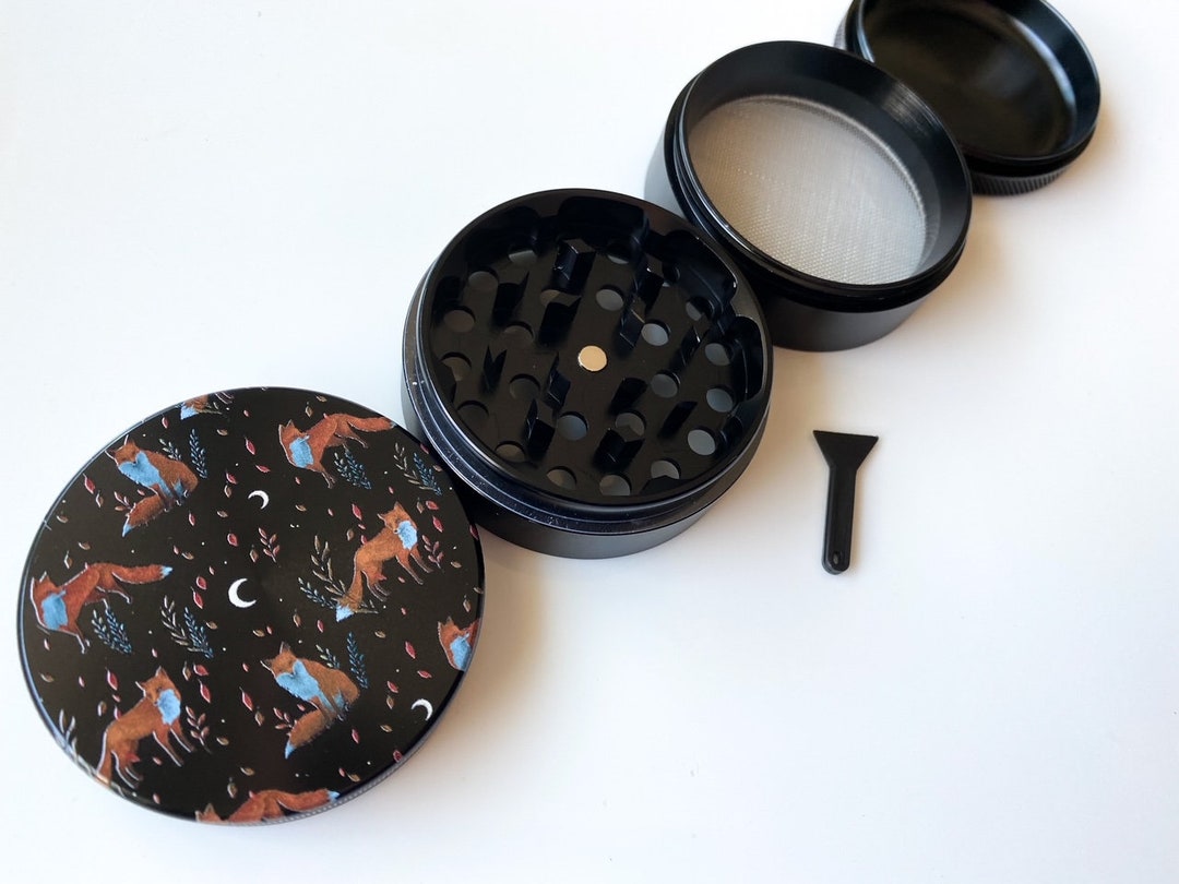 Whimsigoth Grinder, Fox Grinder, 4 Piece Large Grinder, Herb Grinder ...