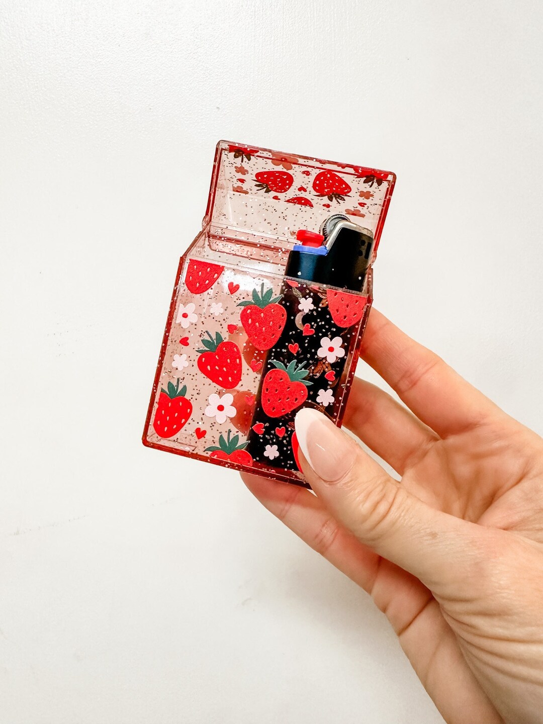 Strawberry Cigarette Case, Daisy Matchbox, Cute Stash Case, Girly ...