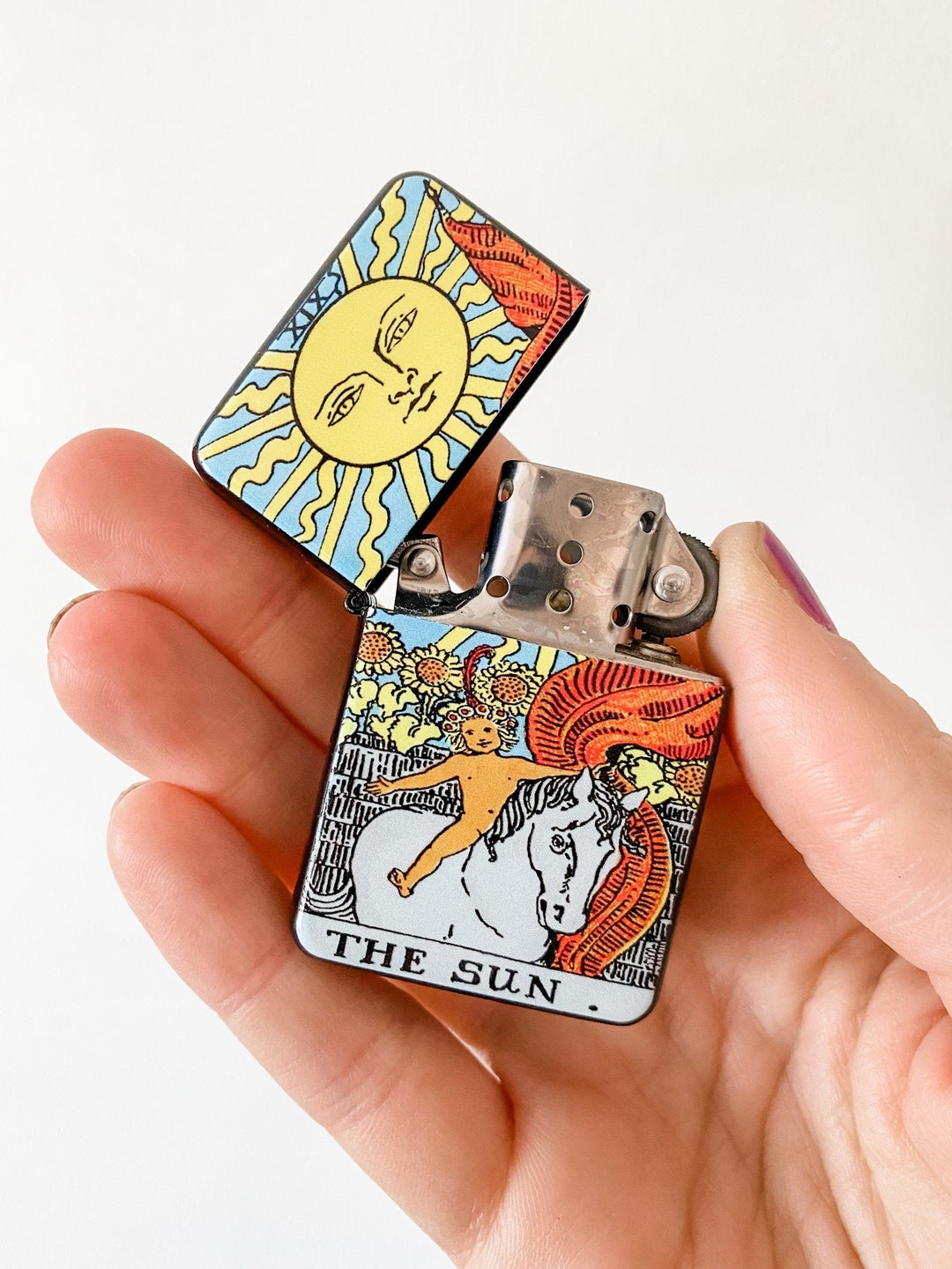 The Sun Tarot Card Lighter, Windproof Flip Top Lighter, Cute Lighter ...