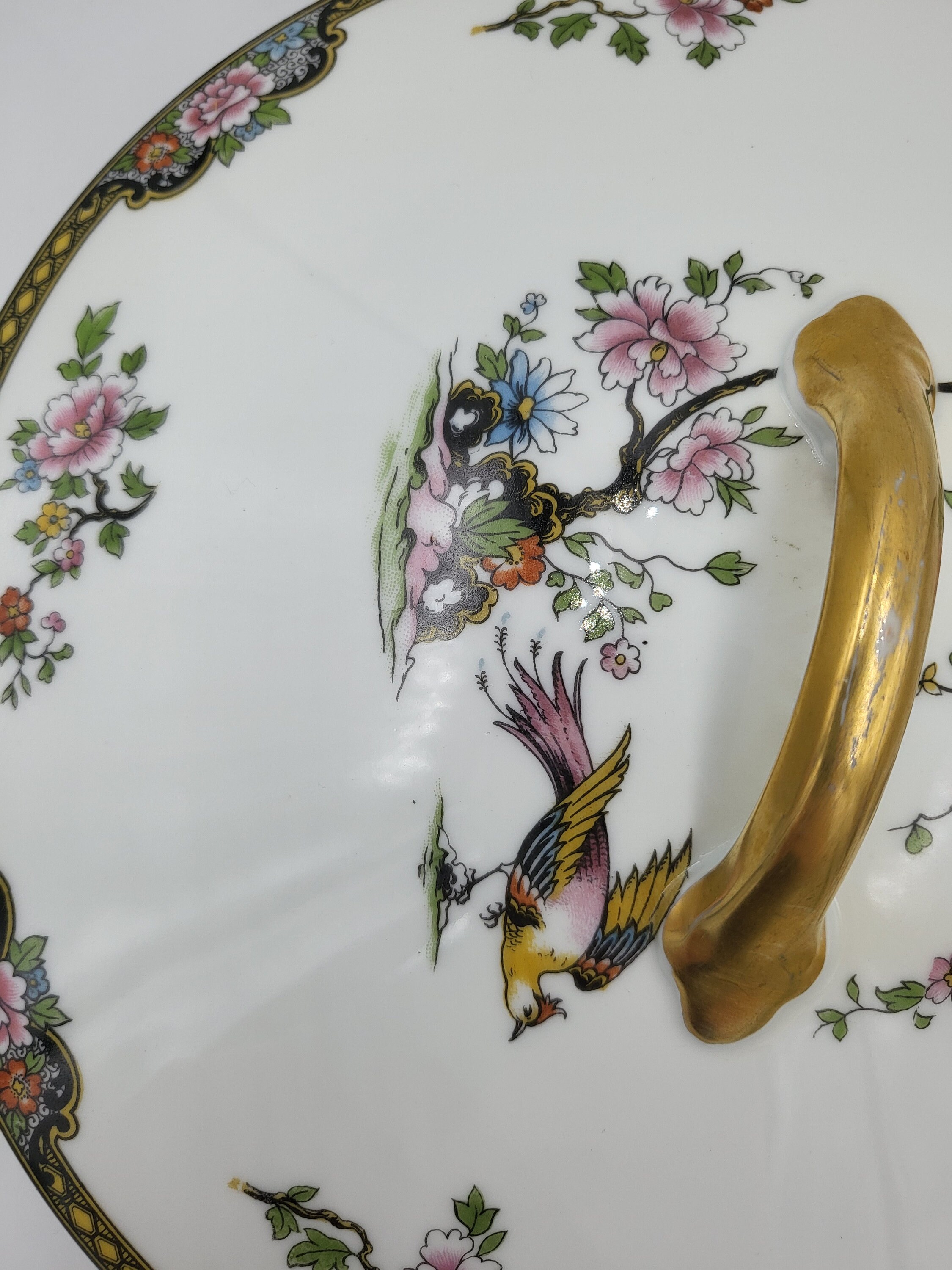 Noritake Round Covered Serving Bowl Porcelain Pheasant Pattern With ...