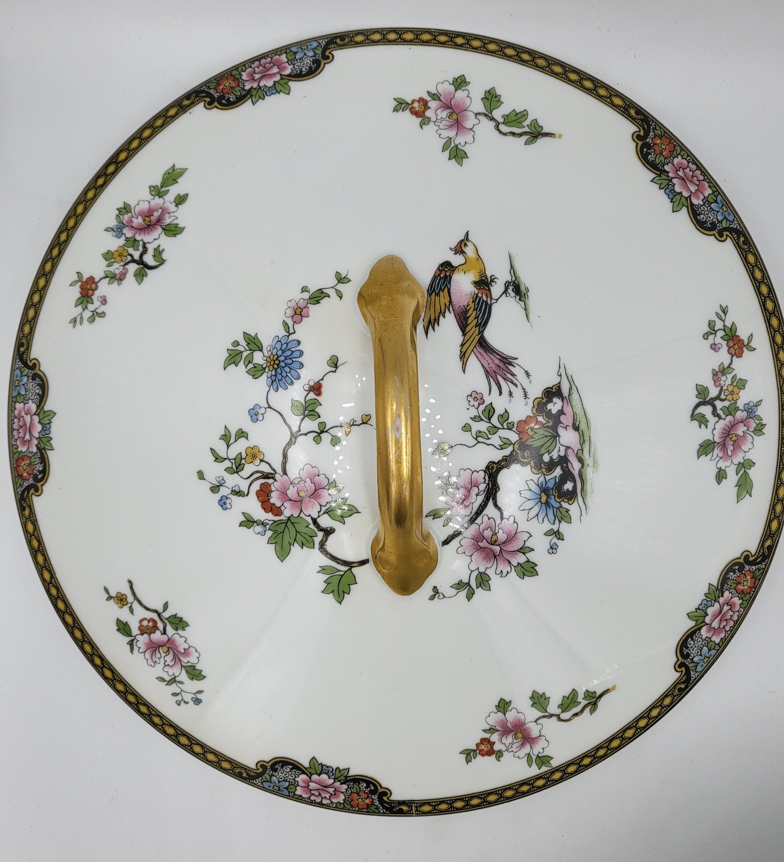 Noritake Round Covered Serving Bowl Porcelain Pheasant Pattern With ...