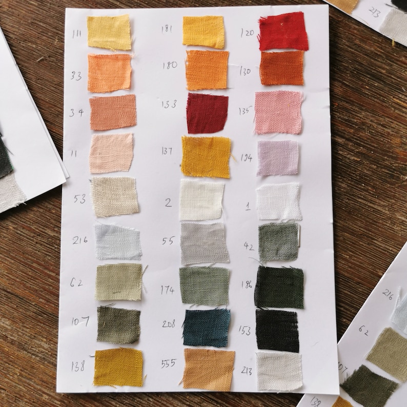 Colour Swatch Linen Fabric Samples - Etsy