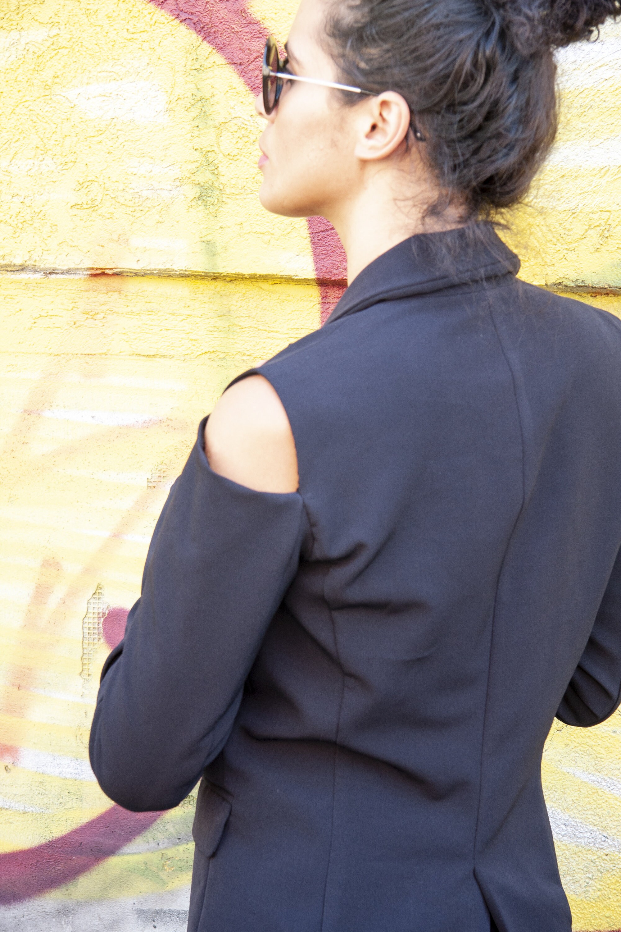 Open Shoulders Blazer Women Classic Black Suit Jacket Ladies - Etsy