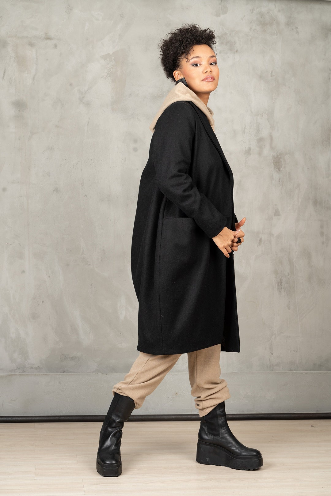 Oversized Sheep Wool Coat: Women's Winter Trench Coat - Etsy
