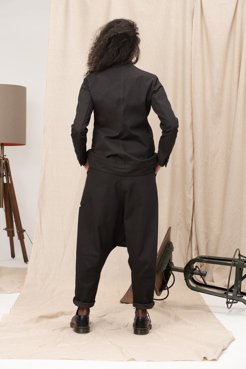 Avant Garde Cotton Harem Pants With Asymmetrical Details Drop - Etsy