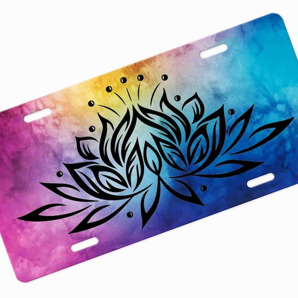 Lotus License Plate Frame - Etsy