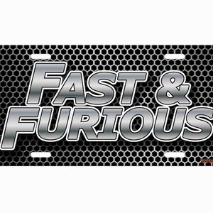 Fast & Furious Racing Fast and Furious Novelty License Plate Cover Auto ...