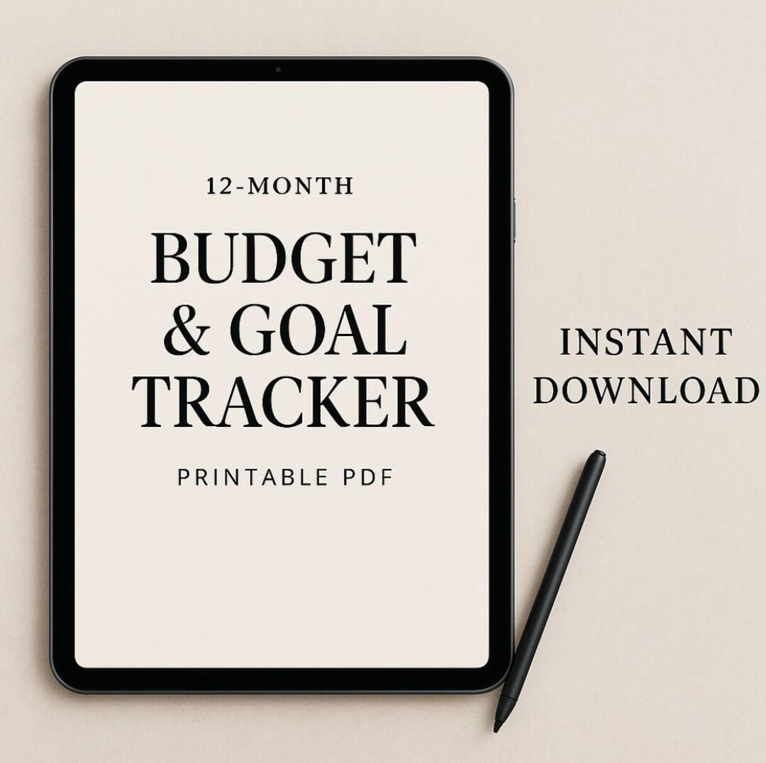 12-month Budget & Goal Tracker | Printable PDF | Simple Monthly Planner ...