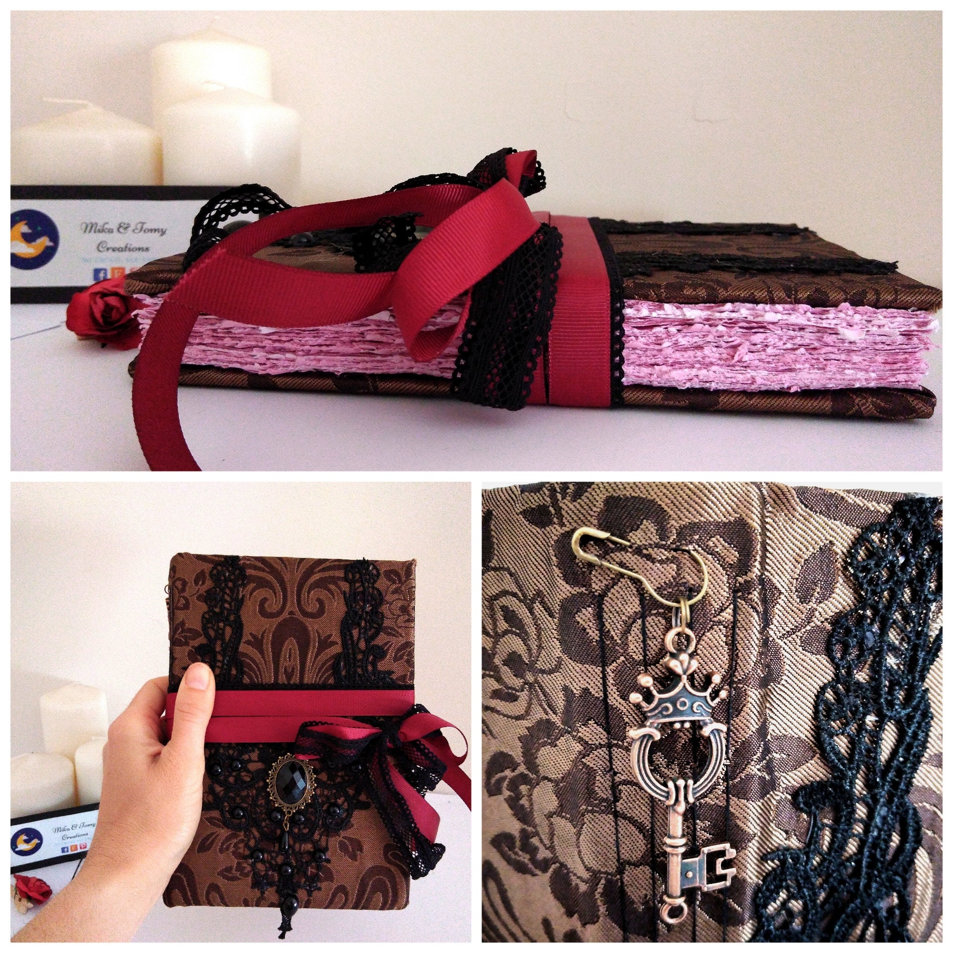 Blank Gothic Diary With Pink Pages - Etsy