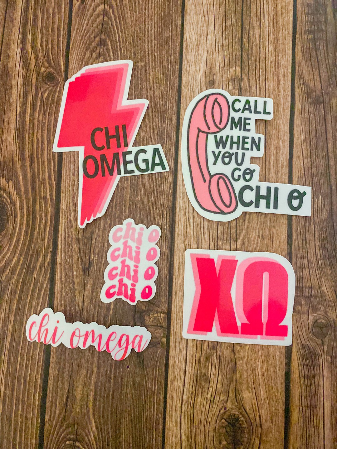 Chi Omega Pink Sticker Pack Cute Stickers Sorority Trendy Preppy ...