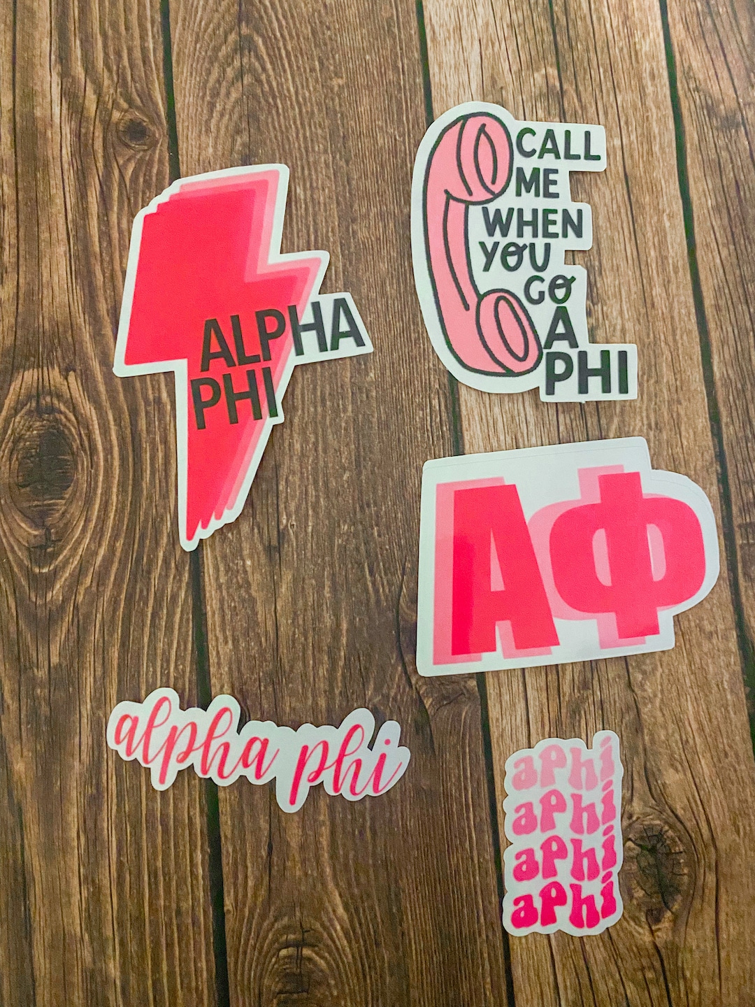 Alpha Phi Pink Sticker Pack Cute Stickers Sorority Trendy Preppy ...