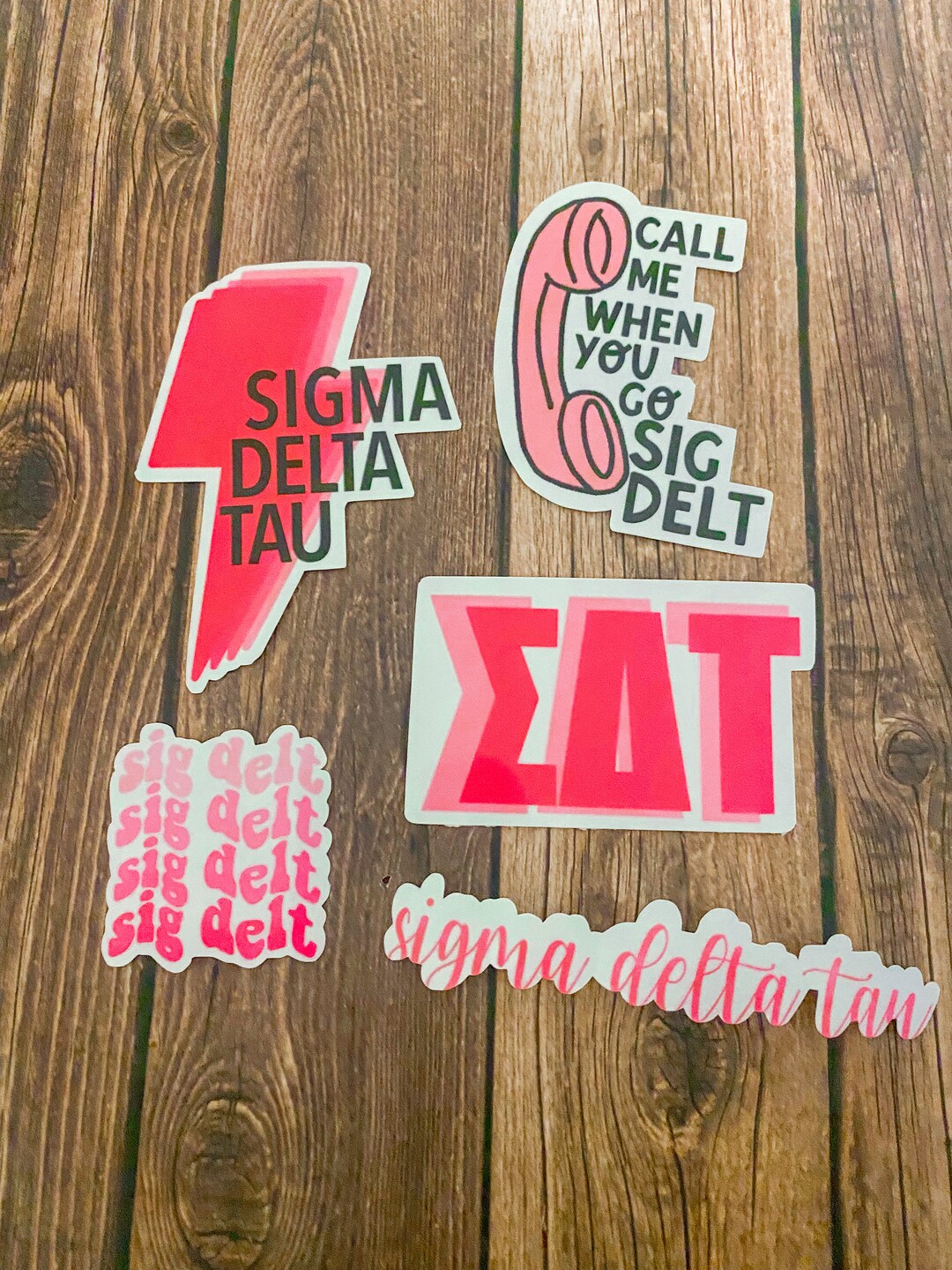 Sigma Delta Tau Pink Sticker Pack Cute Stickers Sorority Trendy Preppy ...