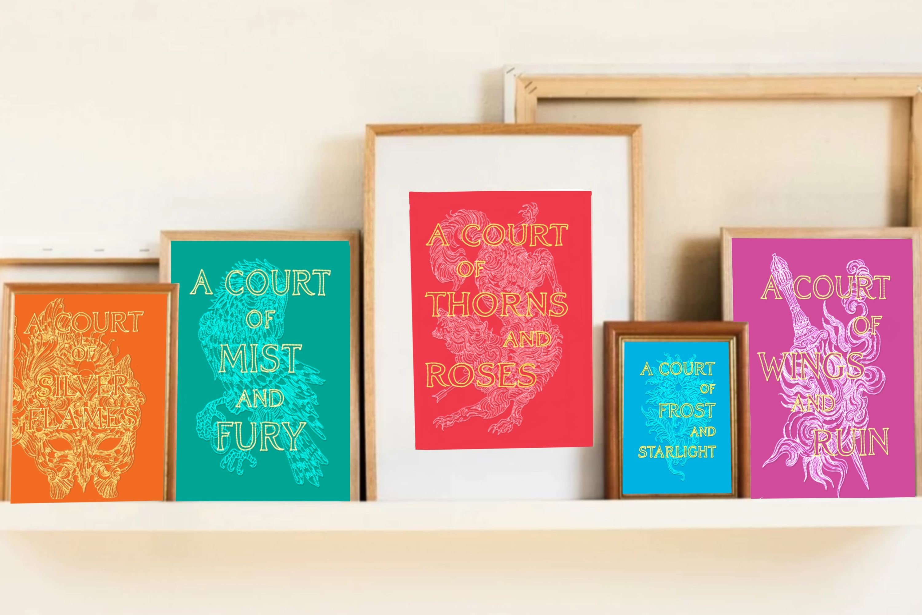 ACOTAR Wall Prints | Set of 5 | Book Series Art Prints | ACOTAR Glitter ...