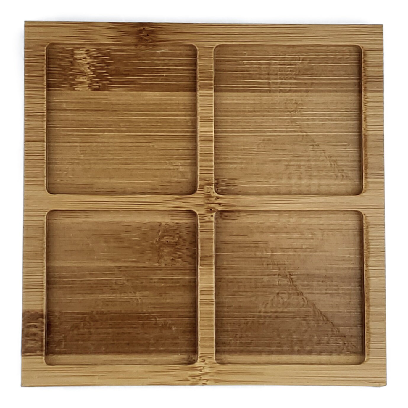 4 Ceramic Pots With Bamboo Tray Square Pots Flower Pots | Etsy