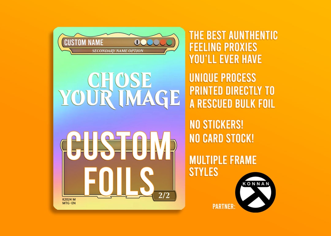 FOIL Magic the Gathering Card Backed High Quality EDH or Special ...