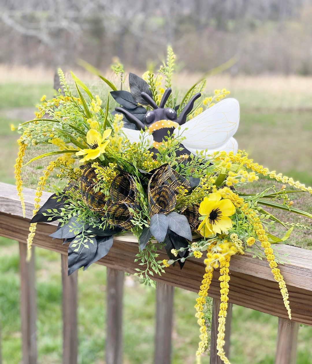 Bee Arrangement, Bee Centerpiece, Bee Table Decor, Bee Decor, Yellow ...