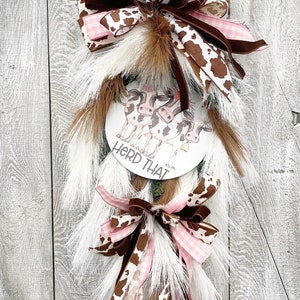 Cow Swag, Cow Teardrop, Cow Wreath, Valentine Swag, Pampas Decor, Year ...