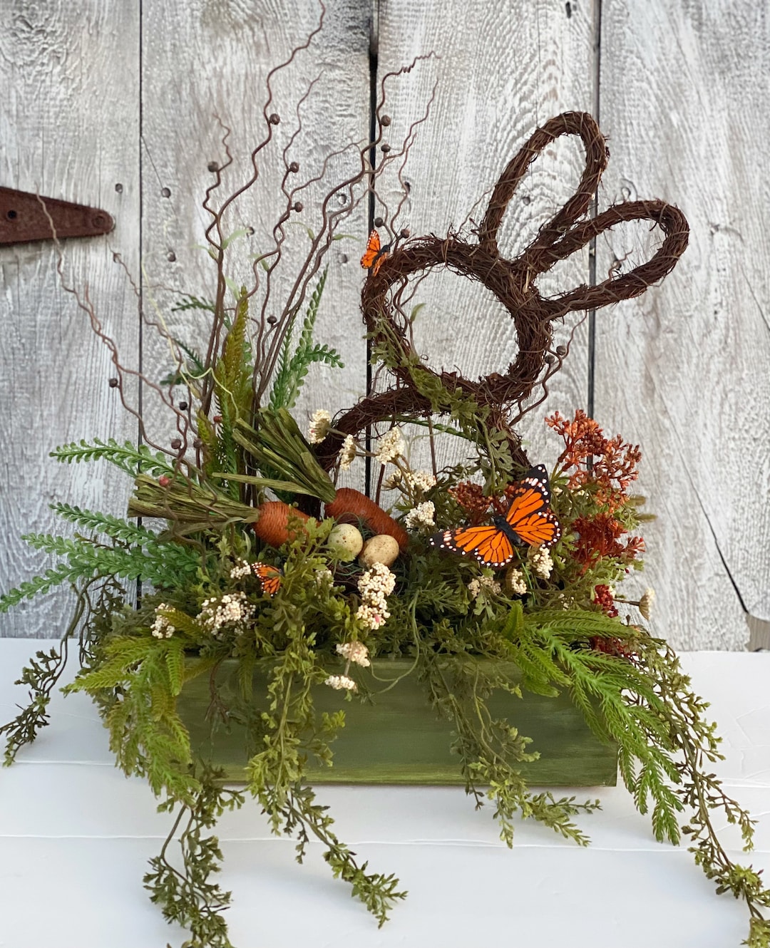 Spring Bunny Centerpiece, Spring Bunny Arrangement, Easter Table Decor ...