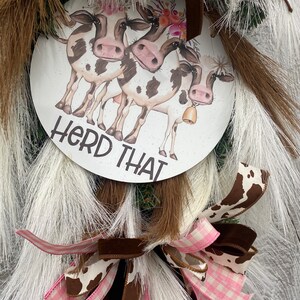 Cow Swag, Cow Teardrop, Cow Wreath, Valentine Swag, Pampas Decor, Year ...