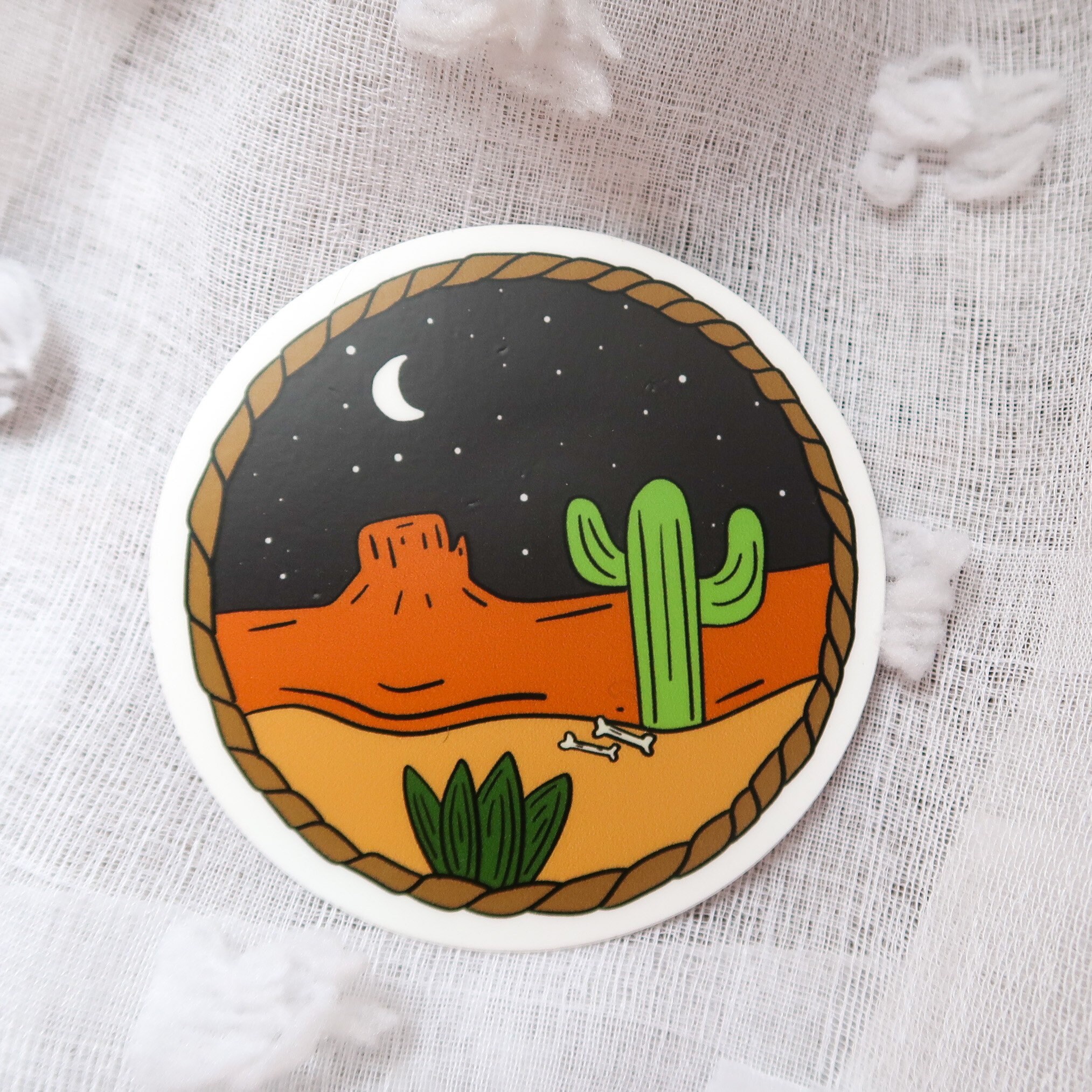 Desert Cactus Vinyl Sticker Featuring Red Rock and Animal - Etsy