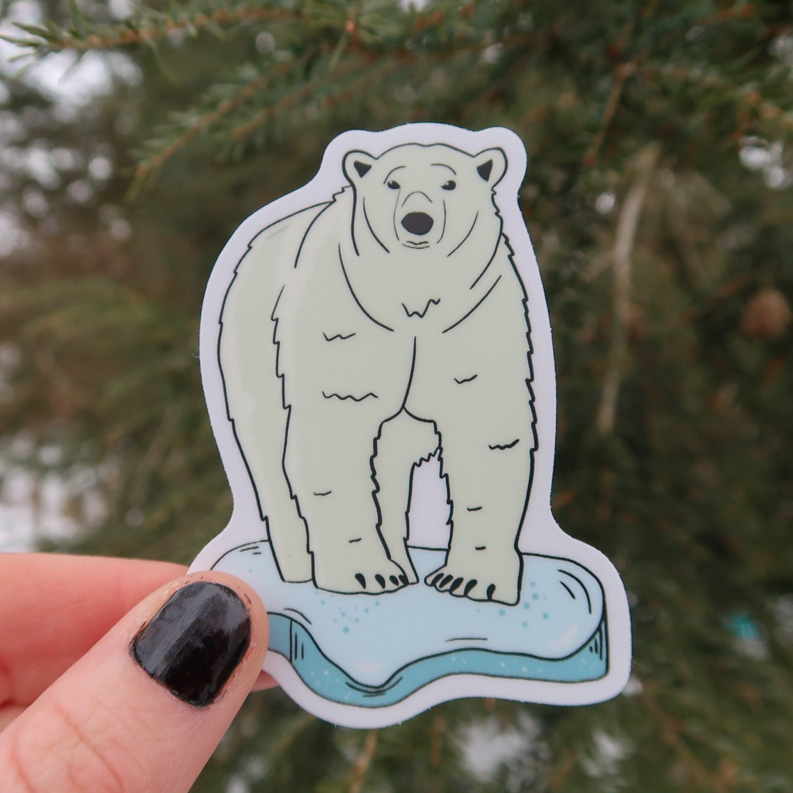Polar Bear Animal Vinyl Sticker Featuring Arctic Polar Bear - Etsy