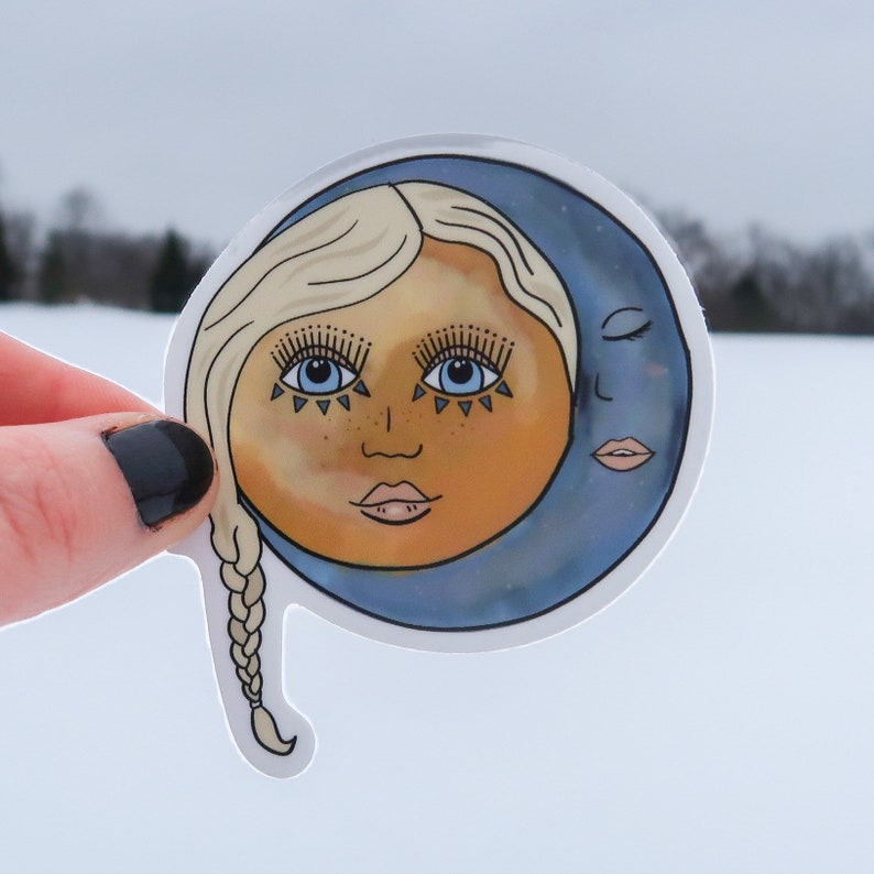 Sun and Moon Hippie Boho Vinyl Sticker Perfect for Any Hippie or ...