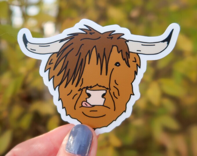 Highland Cow Vinyl Sticker. Perfect for Any Farm Animal or Cow Lover ...