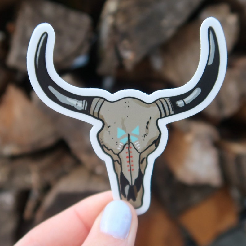 Animal Skull Vinyl Sticker Featuring Longhorn Cow - Etsy