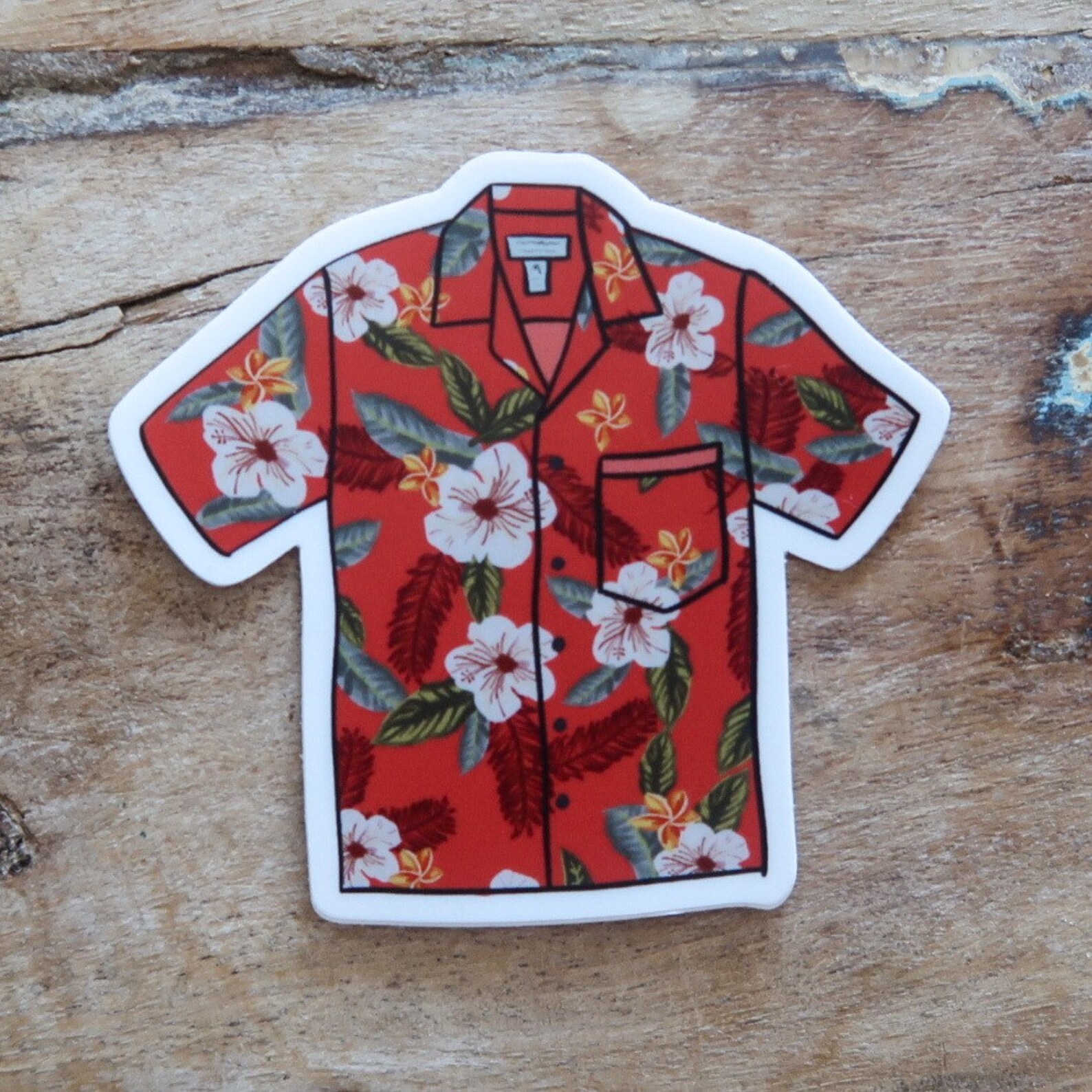 Hawaiian Shirt Vinyl Sticker Perfect for Any Vacation or Beach - Etsy
