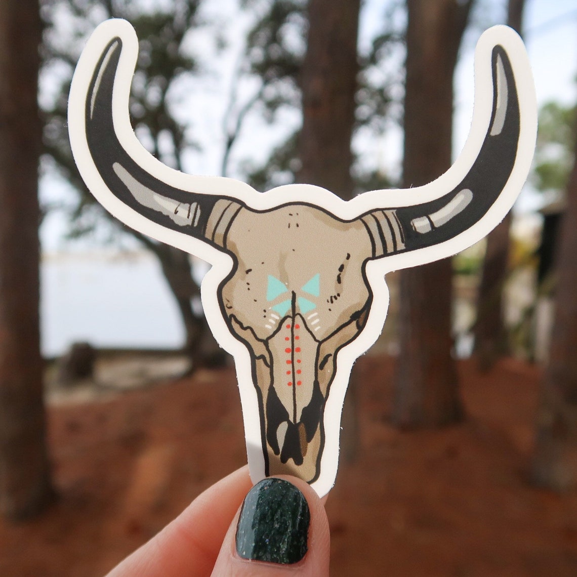 Animal Skull Vinyl Sticker Featuring Longhorn Cow - Etsy