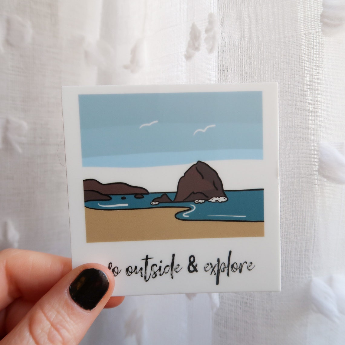 Cannon Beach Oregon Postcard Sticker Featuring the Coast and Haystack ...