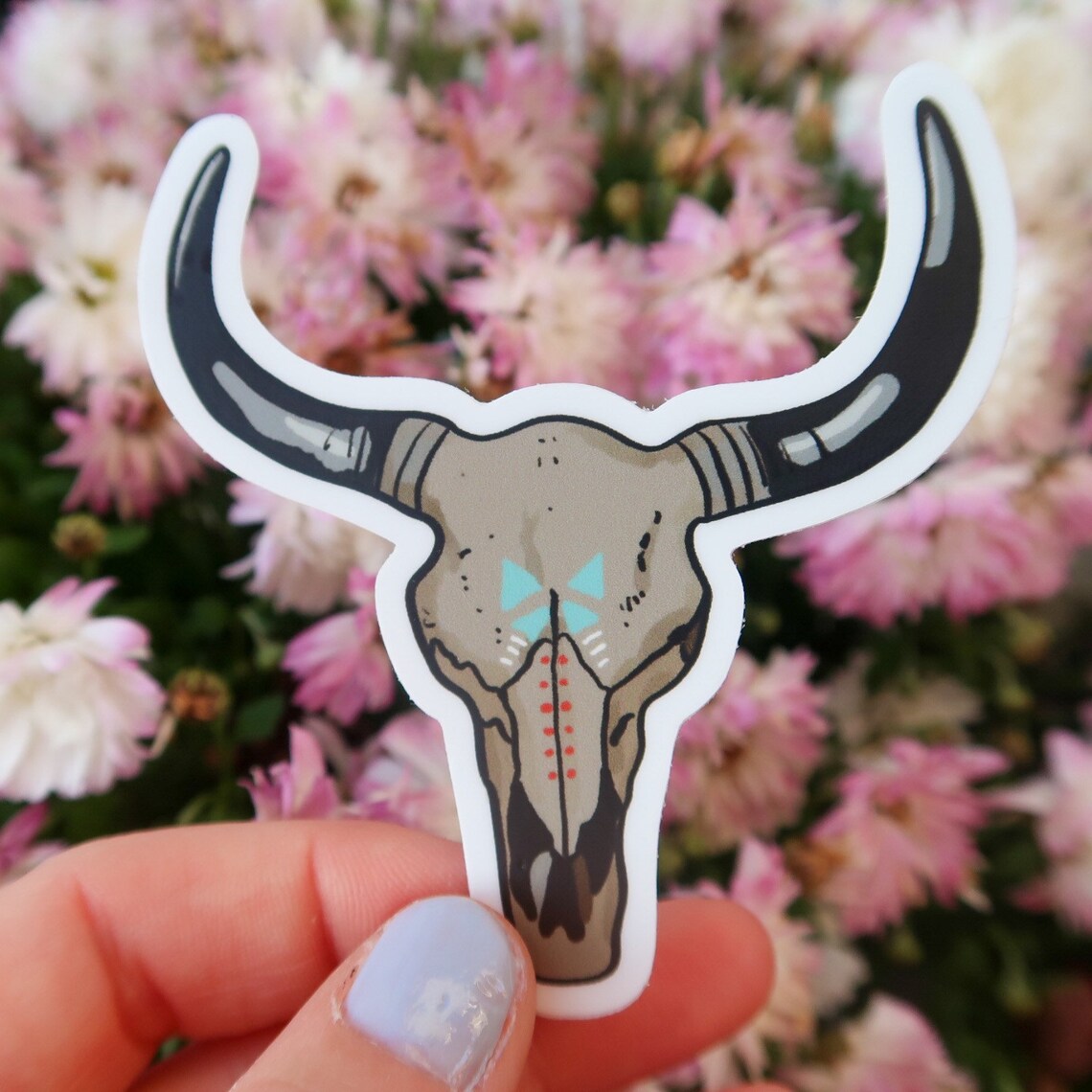 Animal Skull Vinyl Sticker Featuring Longhorn Cow - Etsy