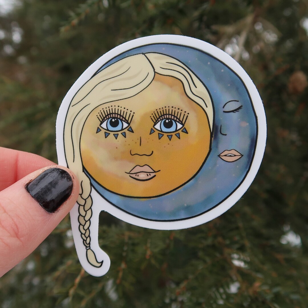 Sun and Moon Hippie Boho Vinyl Sticker Perfect for Any Hippie or ...