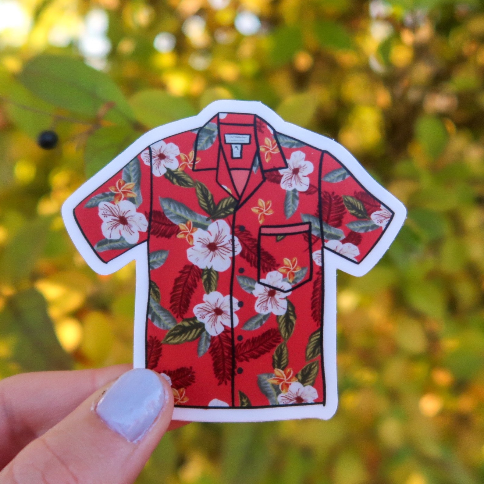 Hawaiian Shirt Vinyl Sticker Perfect for Any Vacation or Beach - Etsy