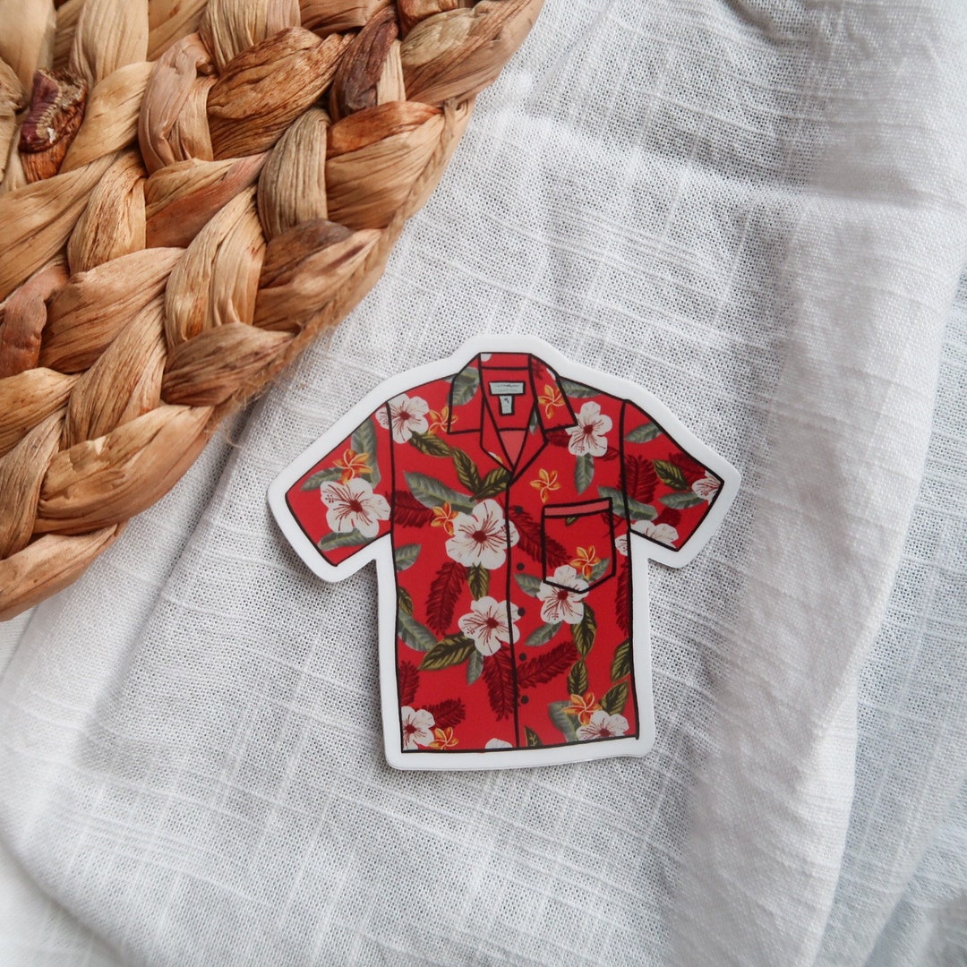 Hawaiian Shirt Vinyl Sticker Perfect for Any Vacation or Beach Lover - Etsy
