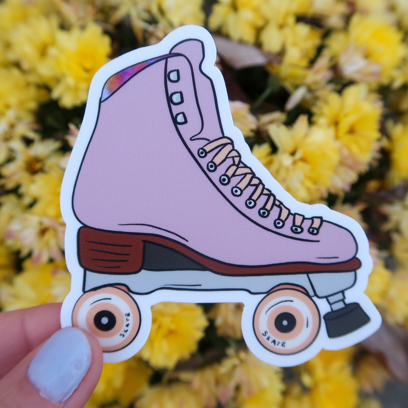 Vintage Roller Skate Vinyl Sticker Featuring Retro Pink Skate. - Etsy
