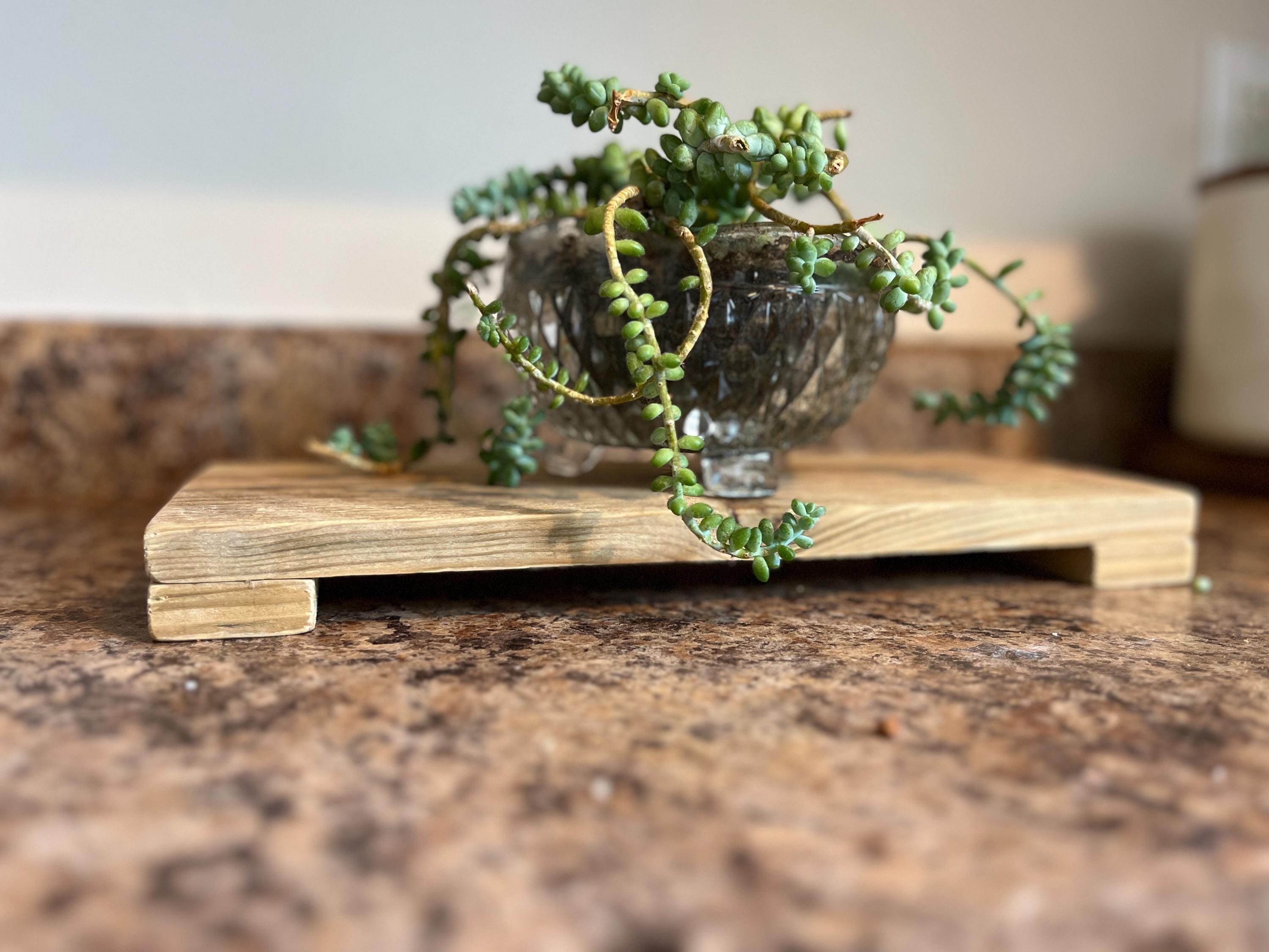 Rustic Wooden Counter Top Tray, Bathroom Tray, Trivet Riser - Etsy