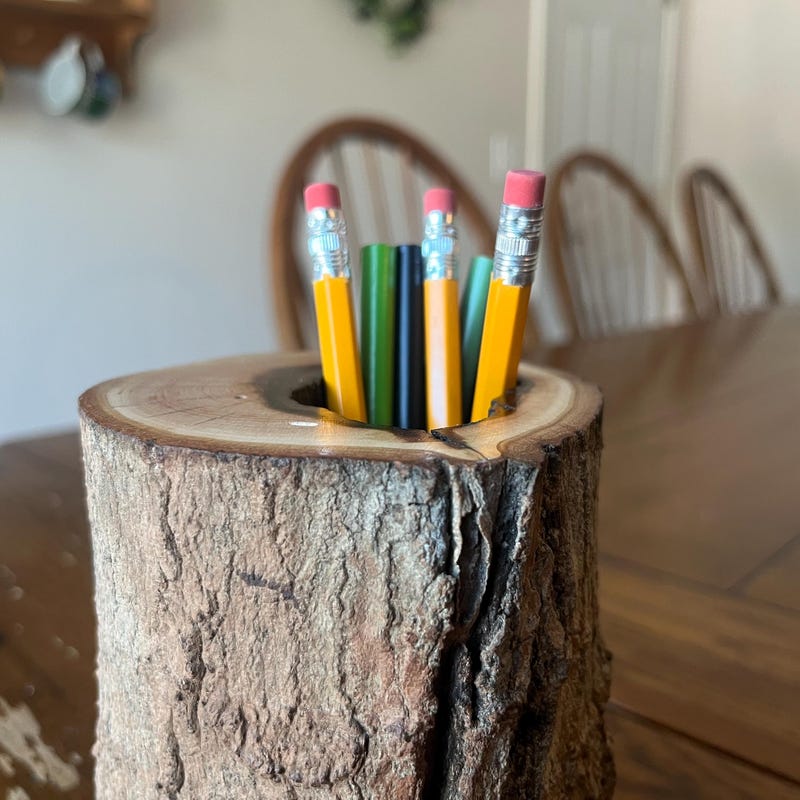 Rustic Pencil Holder - Etsy