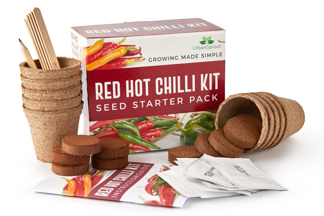 Chilli Seeds Kit, Grow Your Own Chilli Peppers Indoors, Sustainable Eco ...