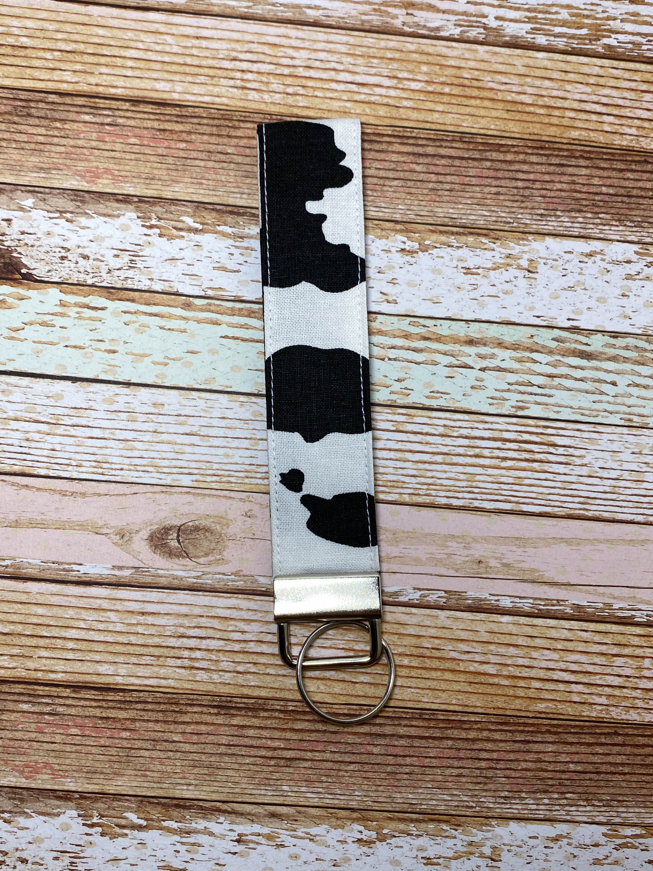 Cow Print Key Fob | Etsy