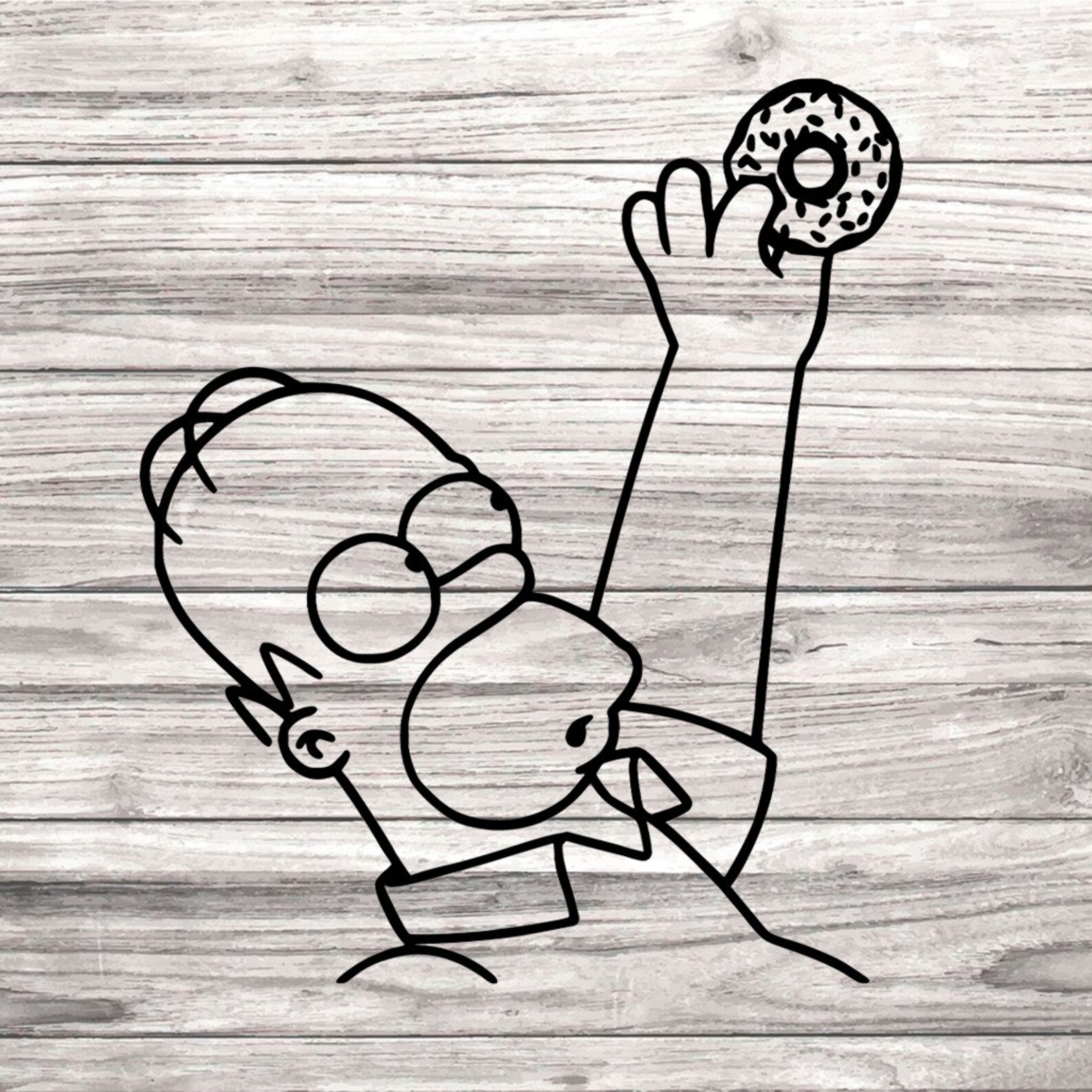 Simpsons Sticker Homer W/ Donut Vinyl Vehicle/ Laptop Decal - Etsy