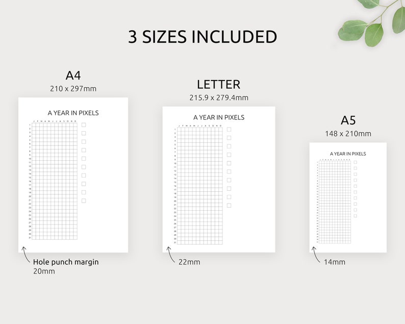 A Year in Pixels Printable Yearly Mood Tracker Year in Pixels Template ...