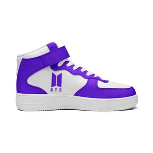 BTS Logo High Top Leather Sneakers Purple - Etsy